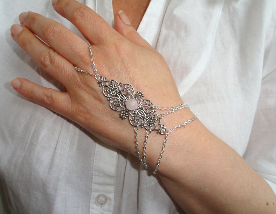 Slave Bracelet Multi Chain Slave Bracelet With Rose Quartz - Etsy