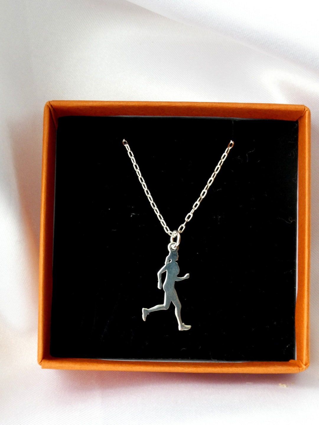 Running Girl Necklace, Sterling Silver Running Charm Necklace, Gift for ...