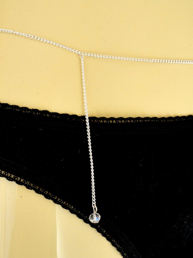 Silver Crystal Belly Chain Silver Waist Belly Chain Belly | Etsy