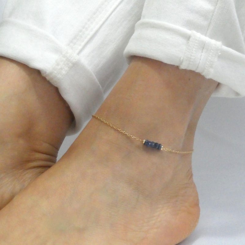 Bridal Sapphire Anklet - Etsy