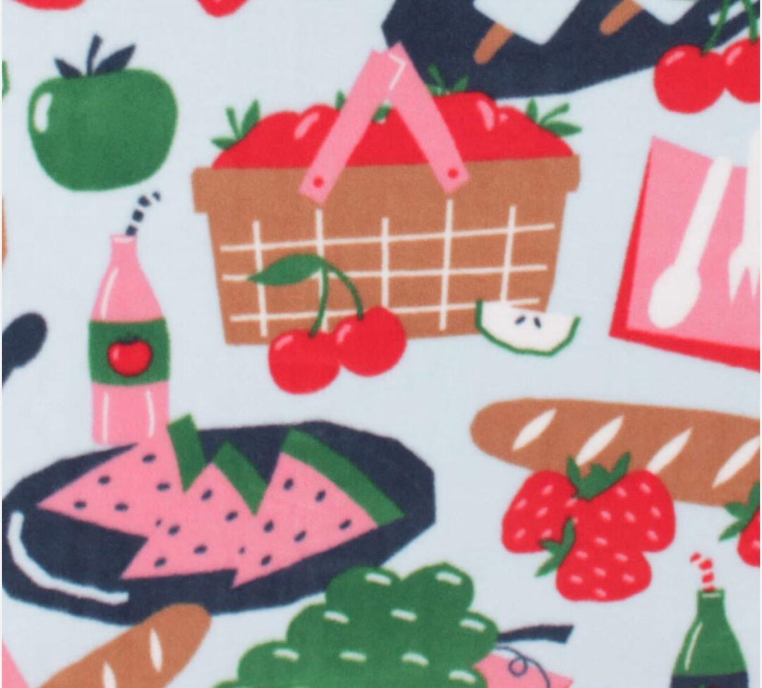 Picnic Season Anti-pill Plush Fleece Fabric - Etsy