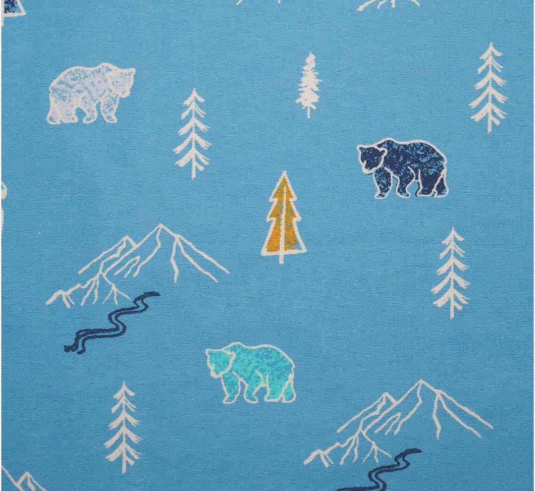 Wilderness Bear Moose Cozy Super Snuggle Flannel Fabric - Soft 100% ...