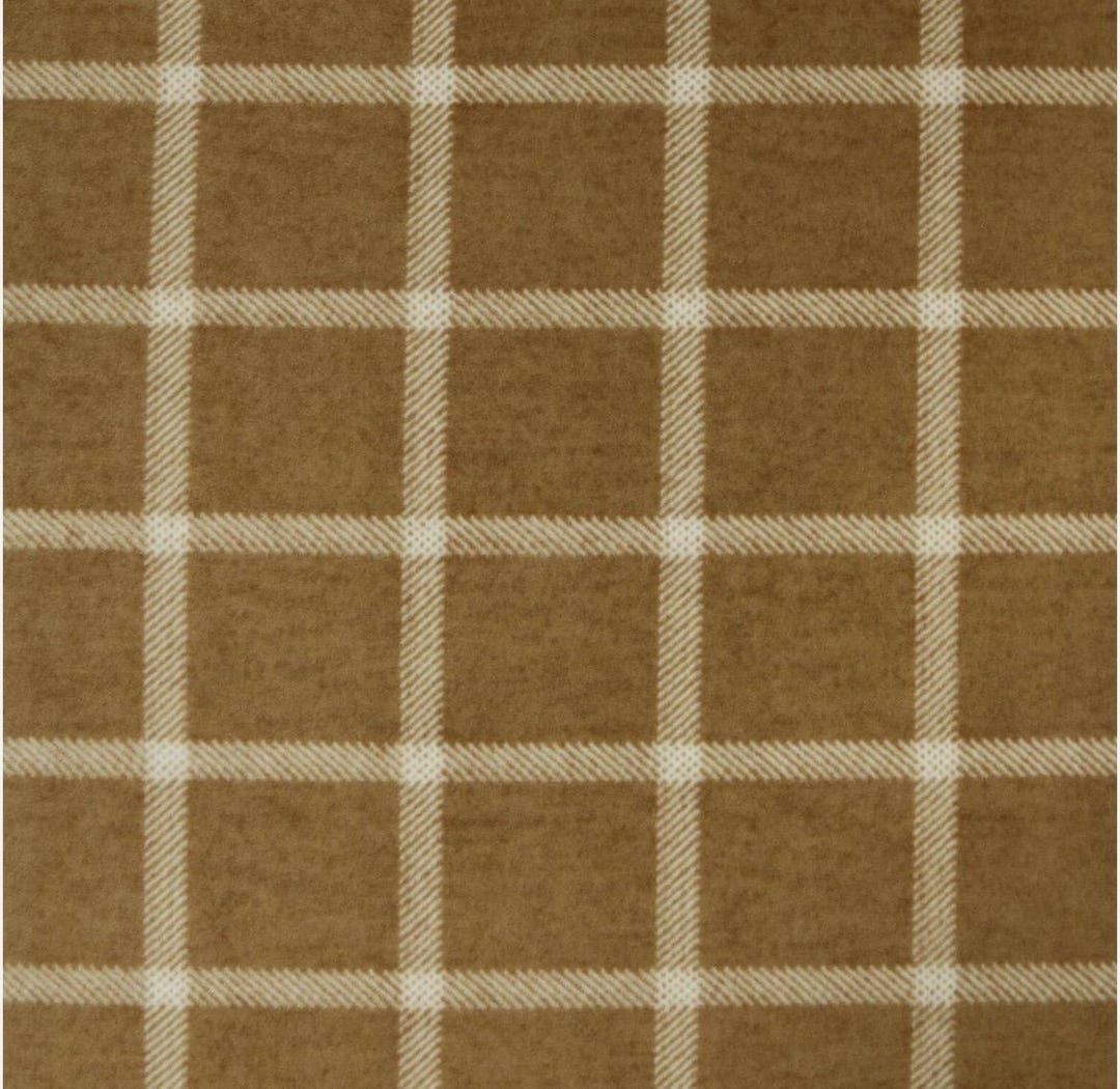 Tan Plaid Anti-pill Plush Fleece Fabric - Etsy