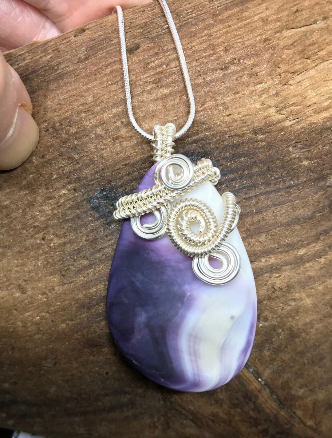 Wire Wrapped Cape Cod Wampum Pendant - Etsy