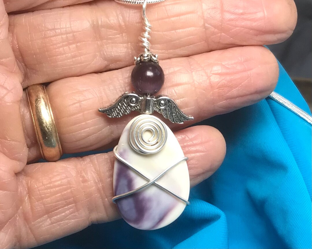 Cape Cod Wampum Wire Wrapped Angel Pendant - Etsy
