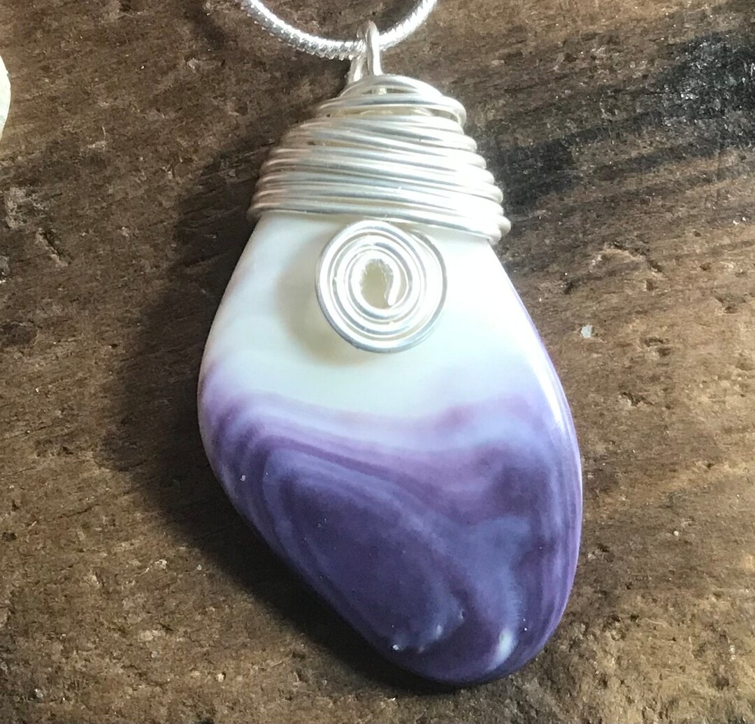 Wire Wrapped Cape Cod Wampum Pendant - Etsy
