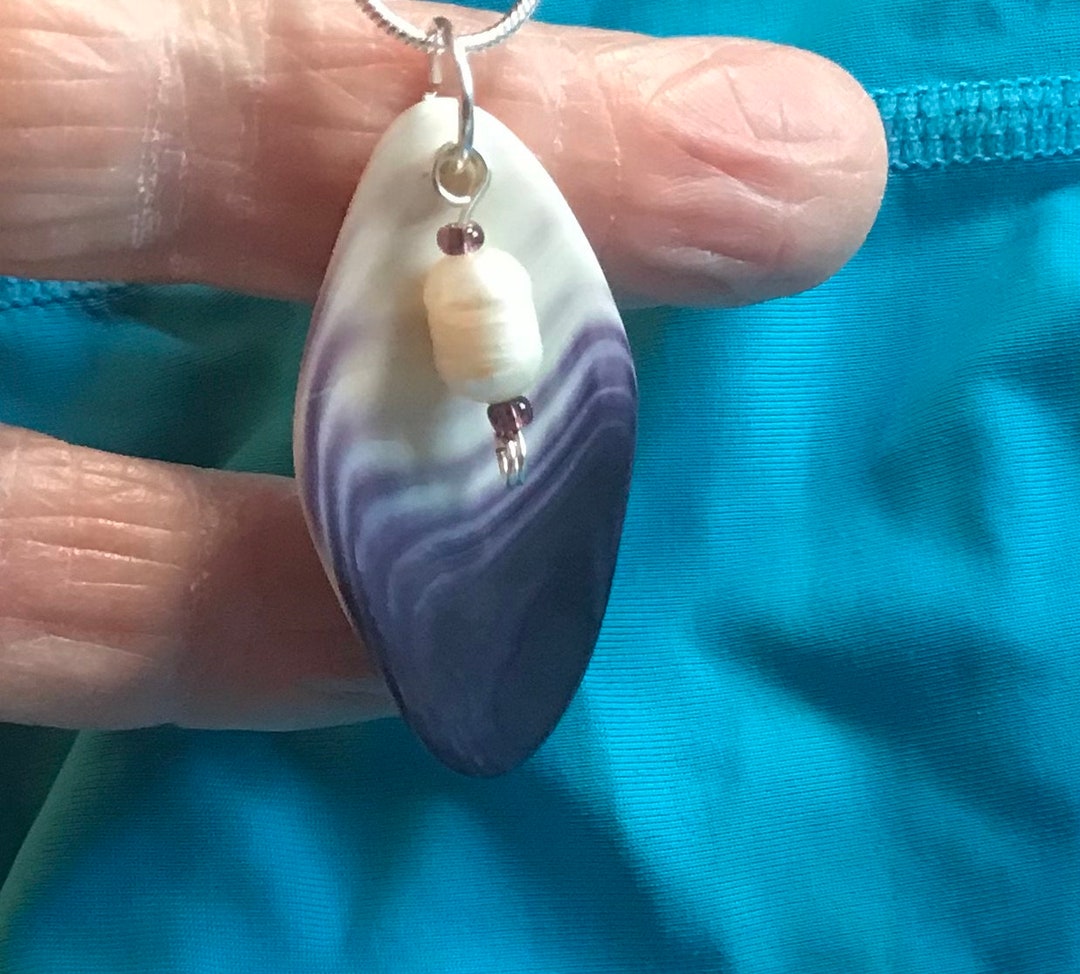 Cape Cod Wampum Pendant With Fresh Water Pearl - Etsy