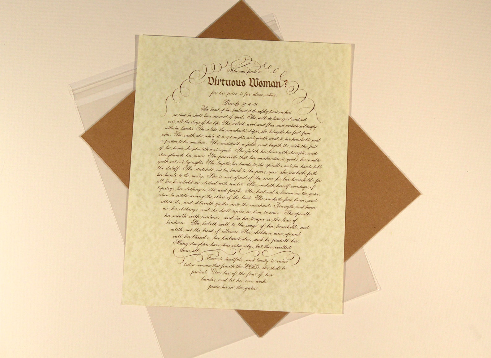 Print - Proverbs 31 - Virtuous Woman - Hand Lettered Calligraphy Print ...