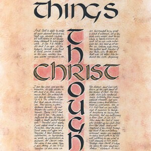 Digital - Philippians 4:13 - Hand Lettering - Calligraphy Print ...