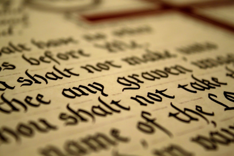 Digital Exodus 20 the Ten Commandments Hand Lettered Prints Scripture ...