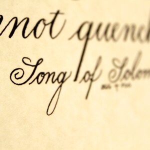 Print - Song of Solomon 8:7a - Hand Lettering - Calligraphy Print ...