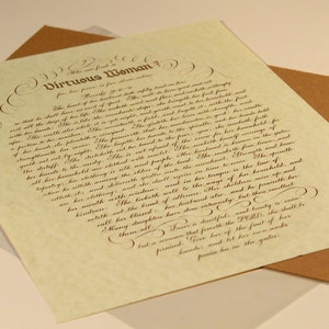 Print - Proverbs 31 - Virtuous Woman - Hand Lettered Calligraphy Print ...