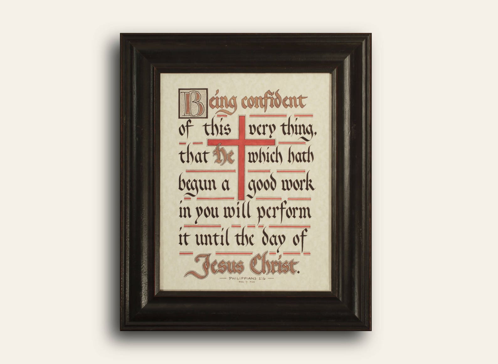 Print Philippians 1:6 Hand Lettered Calligraphy Print Wall Art ...