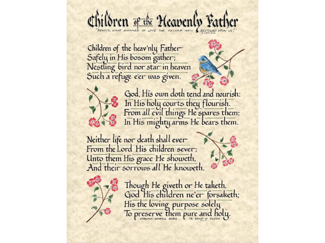 Print - Children of the Heavenly Father - Hand Lettered Calligraphy ...