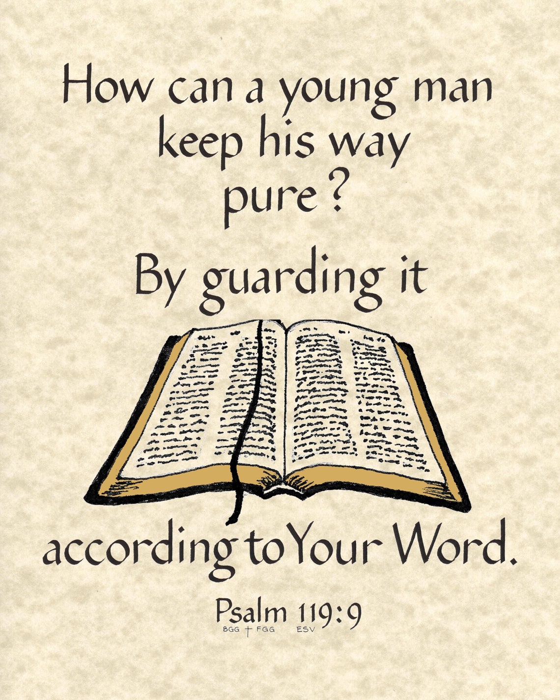 Print - Psalm 119:9 - Hand Lettering - Calligraphy Print - Scripture ...