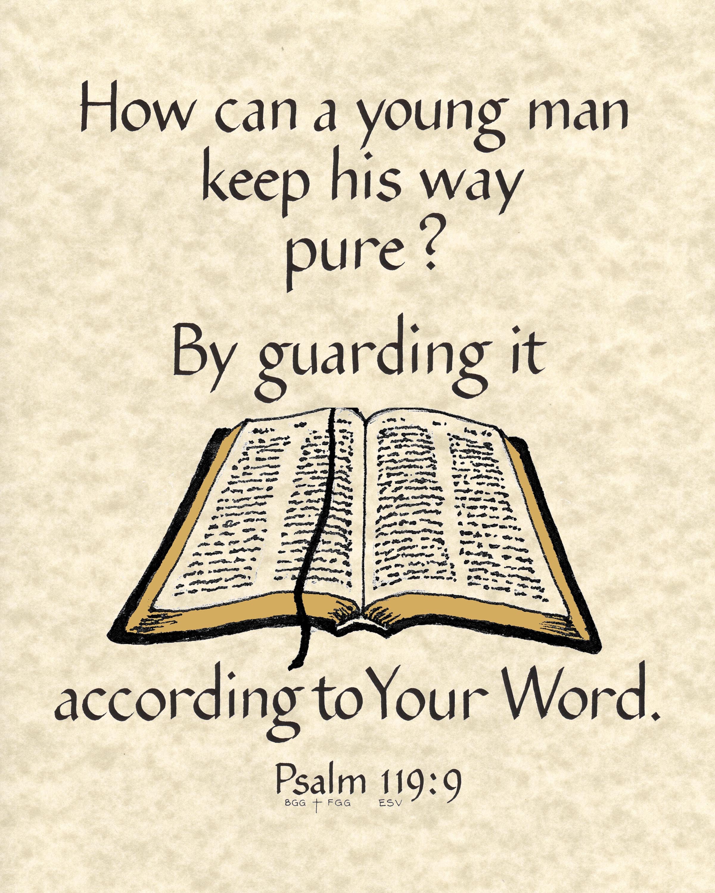 Print - Psalm 119:9 - Hand Lettering - Calligraphy Print - Scripture ...