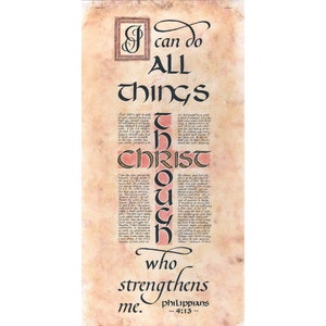 Digital - Philippians 4:13 - Hand Lettering - Calligraphy Print ...