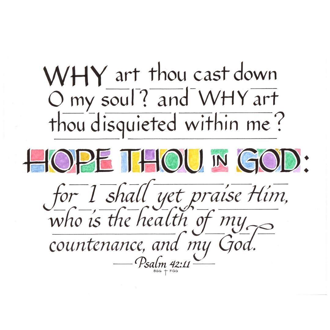 Digital - Psalm 42:11 - Hand Lettering - Calligraphy Print - Scripture ...