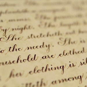 Print - Proverbs 31 - Virtuous Woman - Hand Lettered Calligraphy Print ...