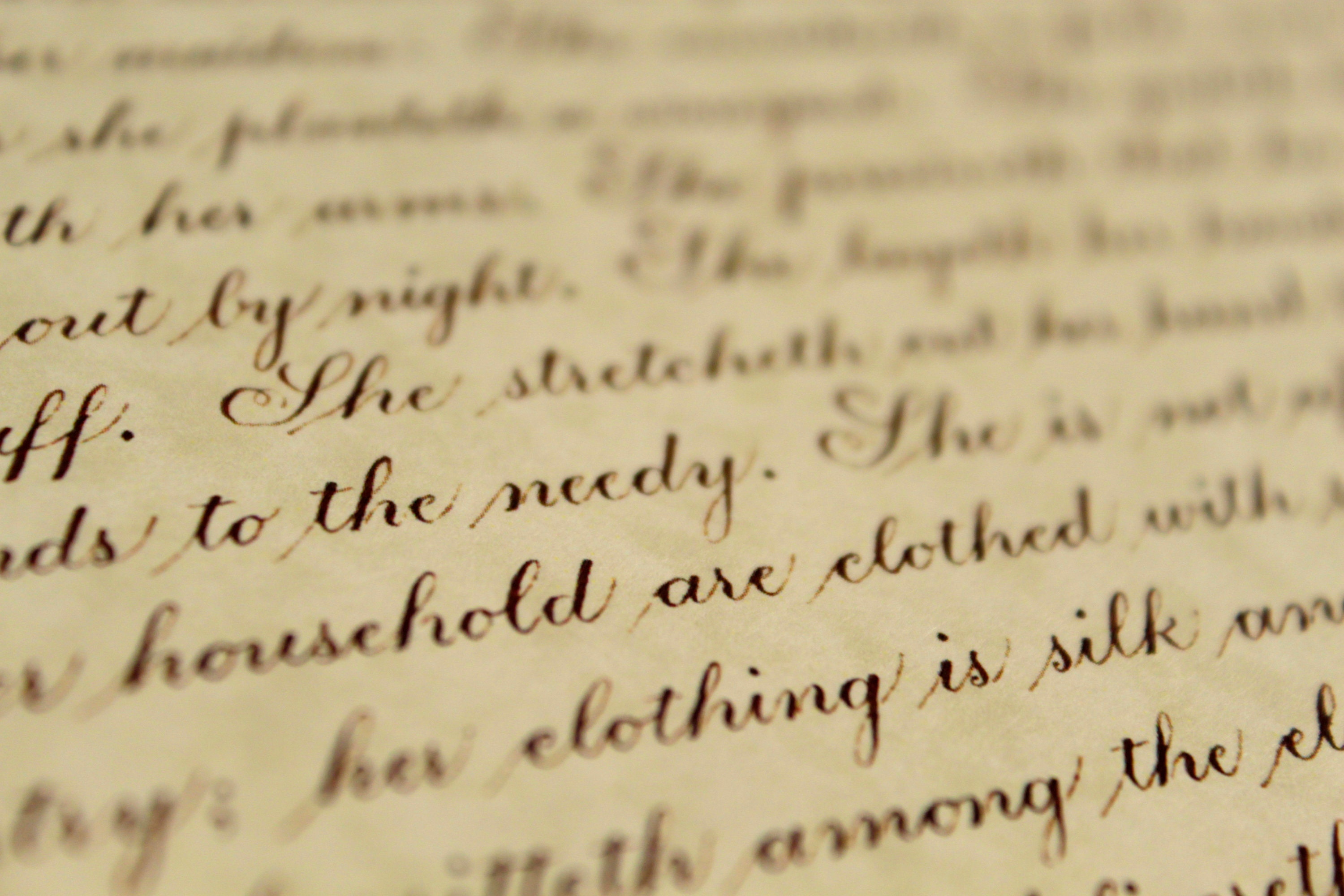 Print - Proverbs 31 - Virtuous Woman - Hand Lettered Calligraphy Print ...