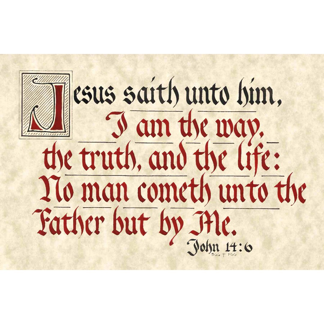 Print - John 14:6 - Hand Lettered Calligraphy Print - Wall Art ...