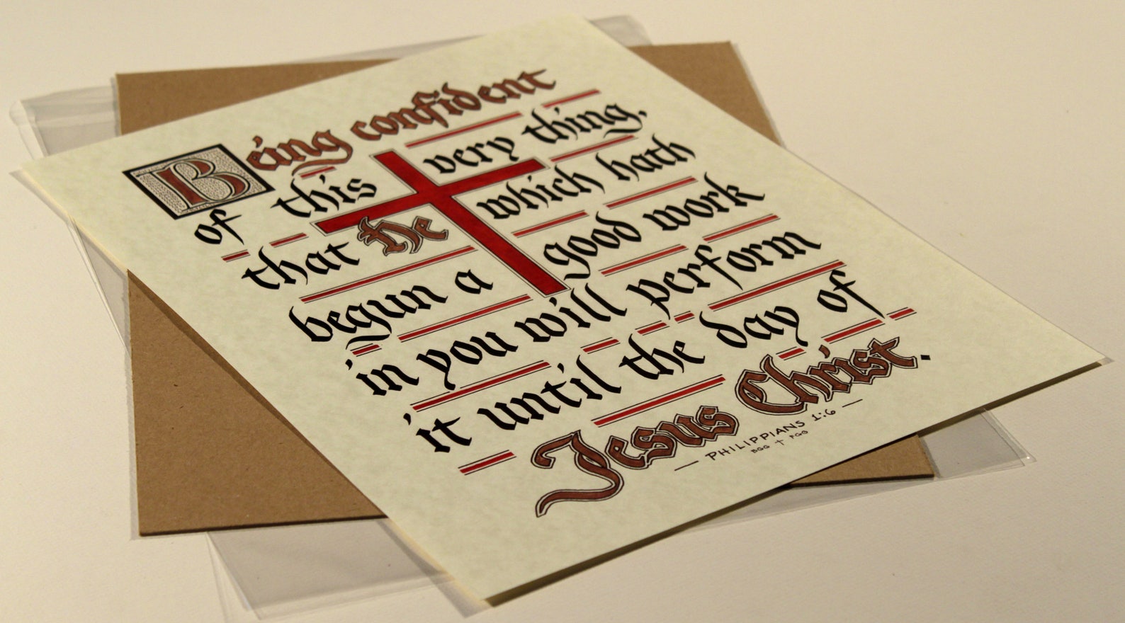 Print Philippians 1:6 Hand Lettered Calligraphy Print Wall Art ...