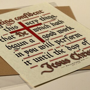 Print - Philippians 1:6 - Hand Lettered Calligraphy Print - Wall Art ...