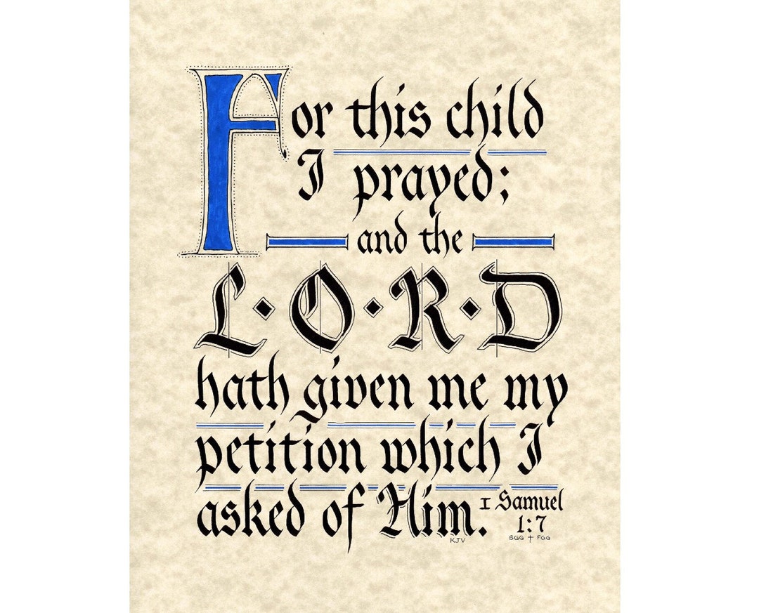 Digital - I Samuel 1:7 - Hand Lettering - Calligraphy Print - Scripture ...