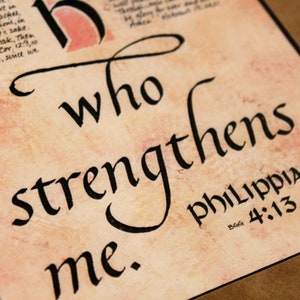 Digital - Philippians 4:13 - Hand Lettering - Calligraphy Print ...