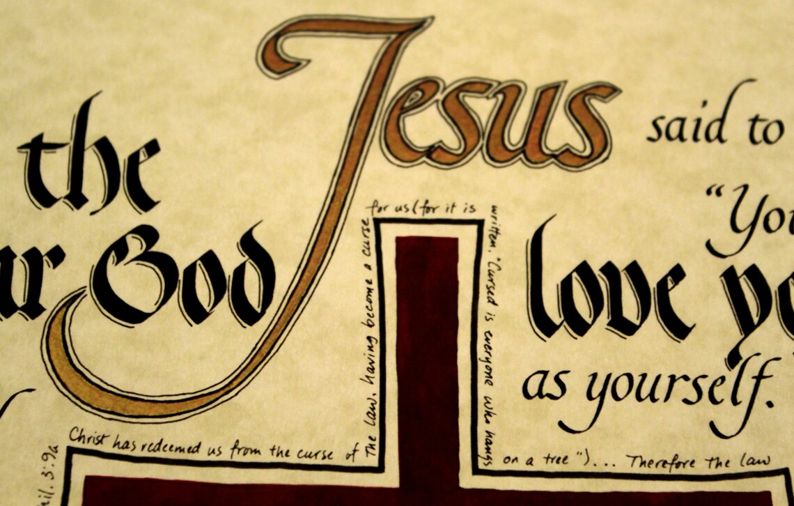 The Ten Commandments NKJV Exodus 20 Hand Lettered Etsy