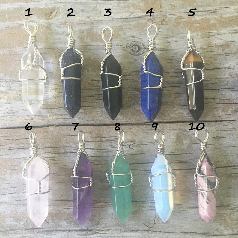 Crystal Necklace/ Crystal Charm Necklace/ Wire Wrapped Crystal - Etsy