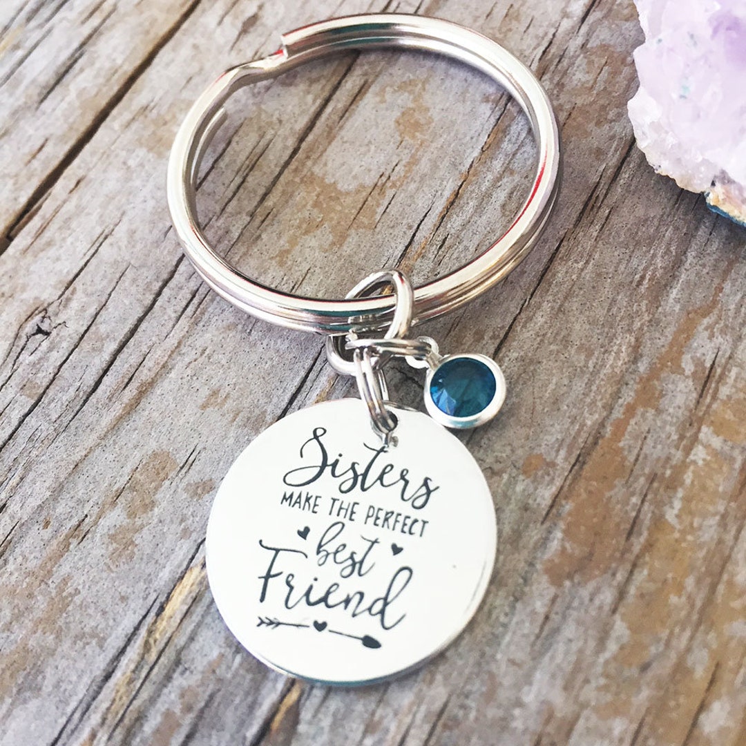 Sisters Best Friend Keychain/ Sister Best Friend Key Ring/ Sisters BFF ...