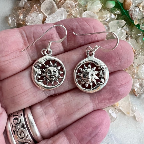 Sun Moon Earrings - Etsy