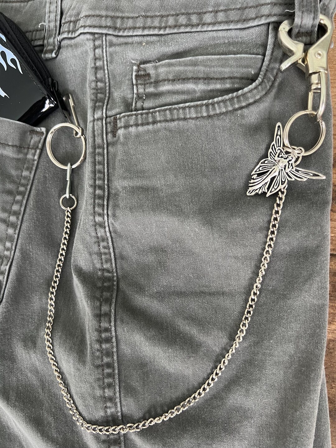 Fairy Goddess Wallet Chain: Steel Curb Link, Good Luck Charm - Etsy