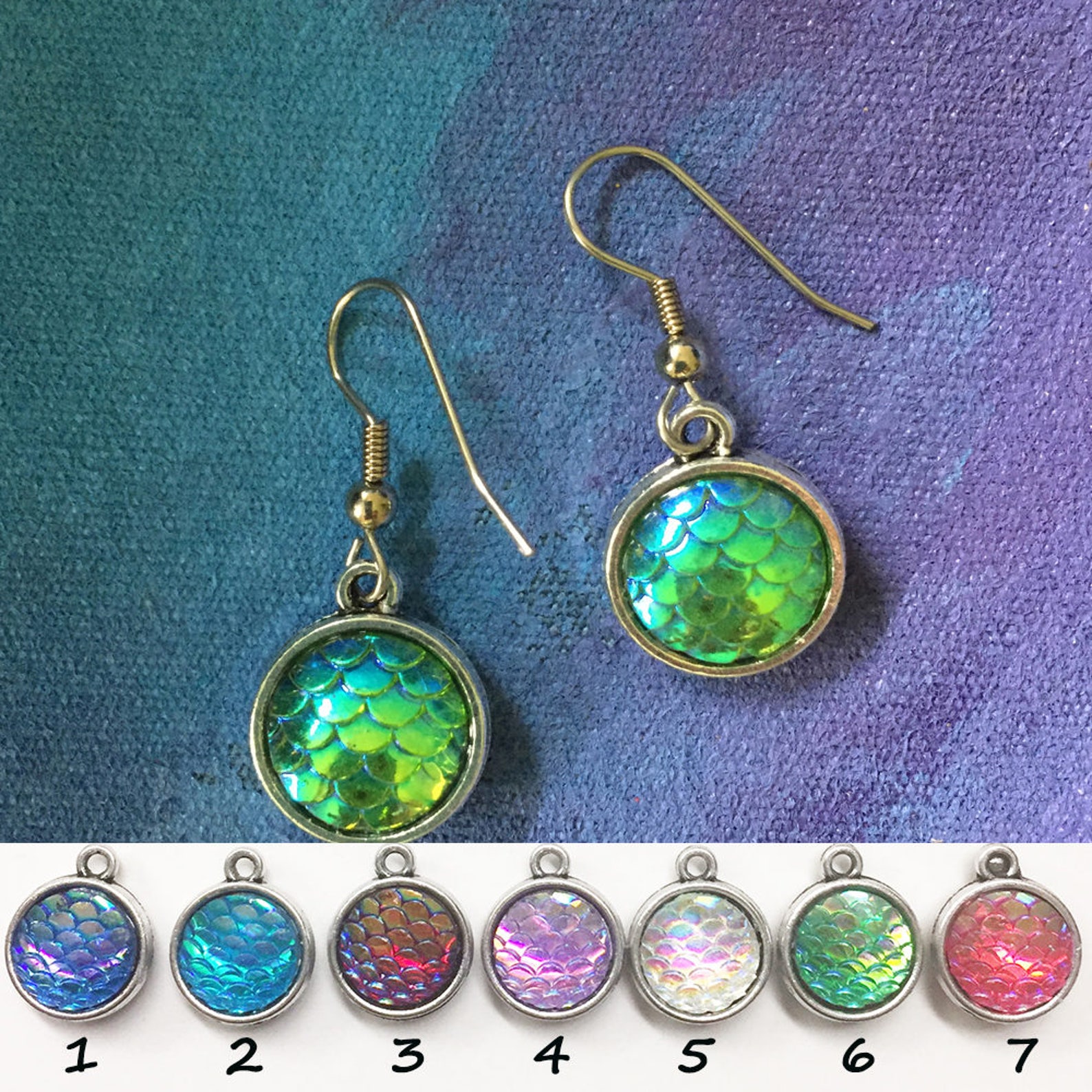 Mermaid Scale Earrings/ Mermaid Earrings/ Fish Scale Earrings/ | Etsy