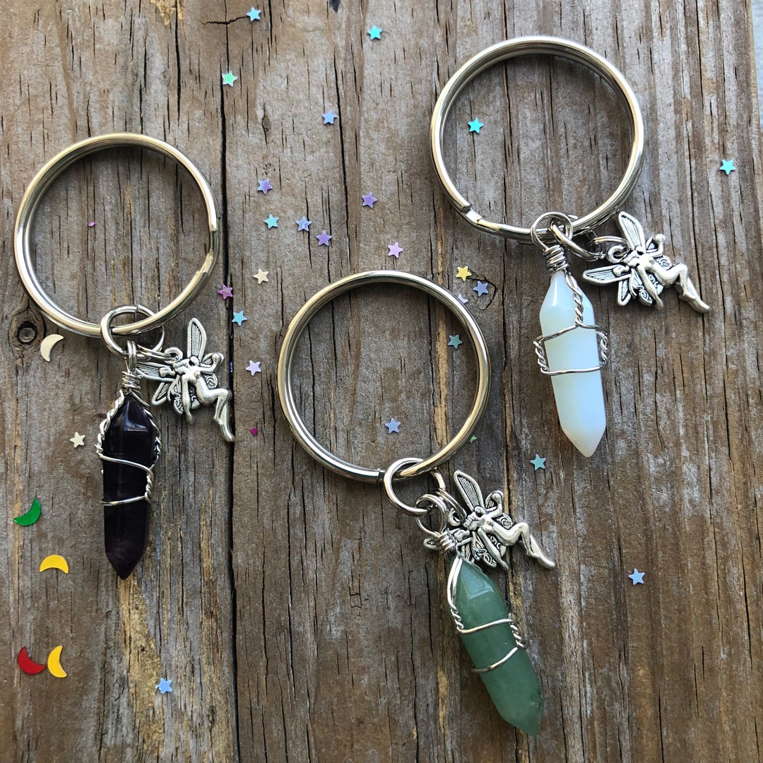 FAIRY Crystal Keychain, Winged Fairy Key Holder, Fairy With Wrapped ...