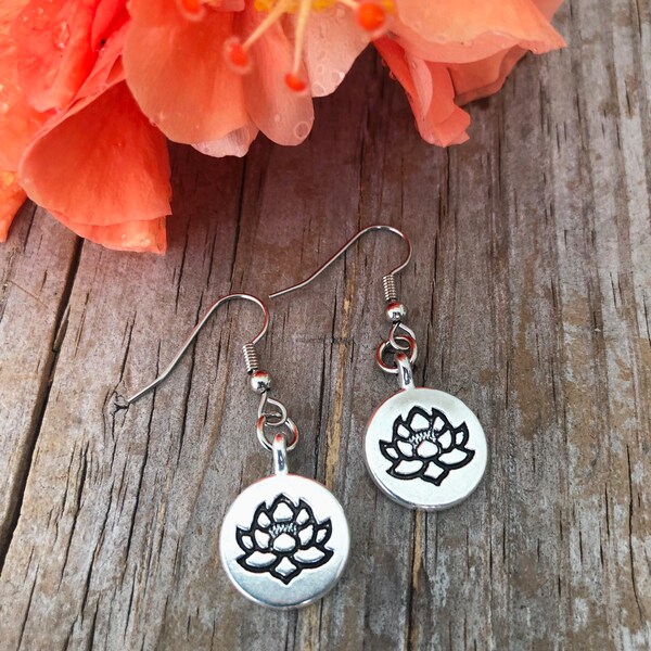 Lotus Earrings - Etsy