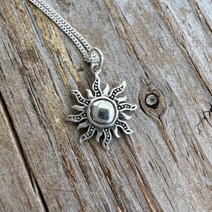 Sterling Silver Sun Pendant. Sun Rays Charm, Celestial, Sunshine El - Etsy