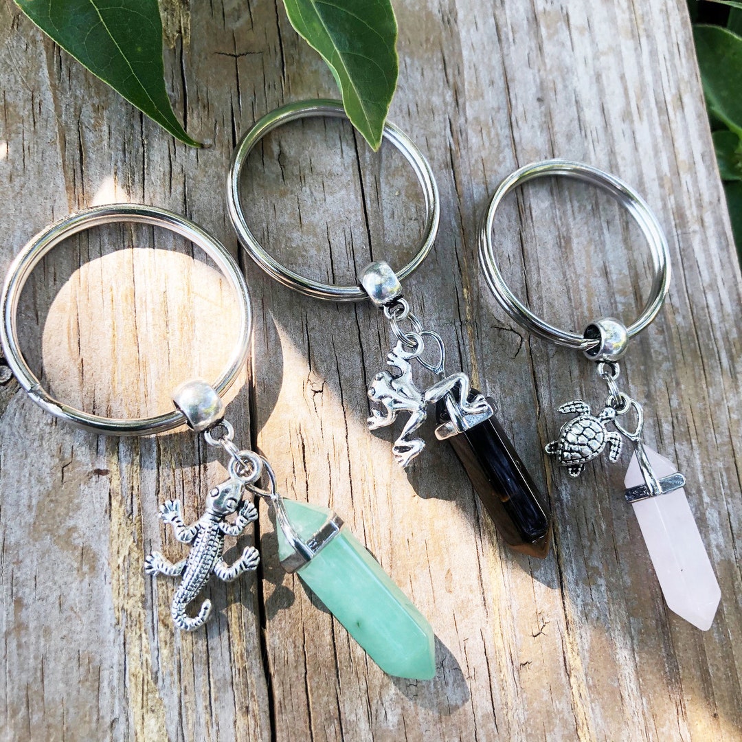 Crystal Reptile Keychain, Lizard Keychain, Turtle Keyring, Amphibian ...