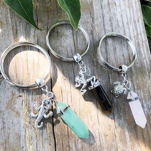 Crystal Reptile Keychain, Lizard Keychain, Turtle Keyring, Amphibian ...