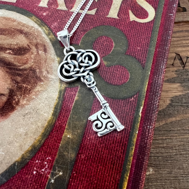 Sterling Silver Celtic Knot Key Pendant, Irish Love Symbol, Love Knot ...