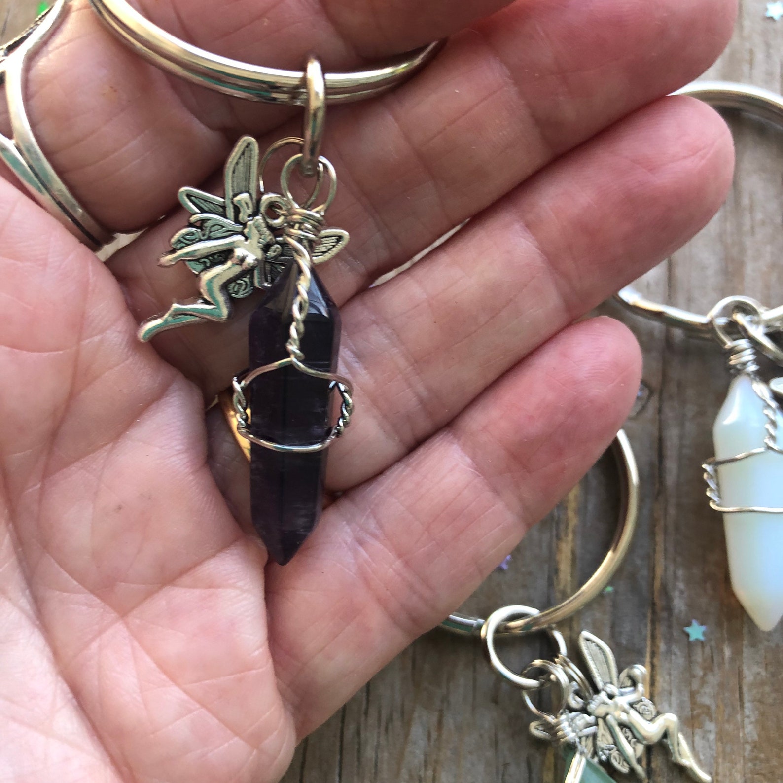 FAIRY Crystal Keychain Winged Fairy Key Holder Fairy With | Etsy