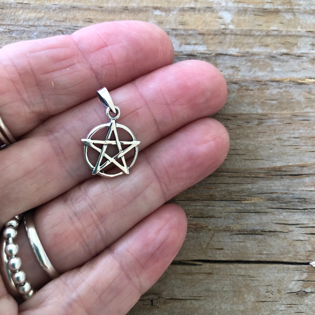 PENTACLE Pendant, Sterling Silver Pentacle, Small Sterling Pentacle ...