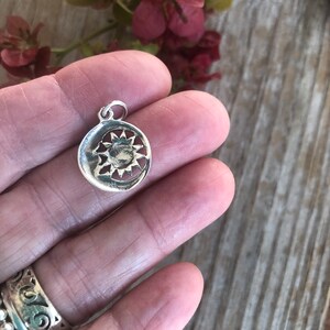 Sterling Silver Sun Moon Necklace Pendant, Silver Moon and Sun Pendant ...