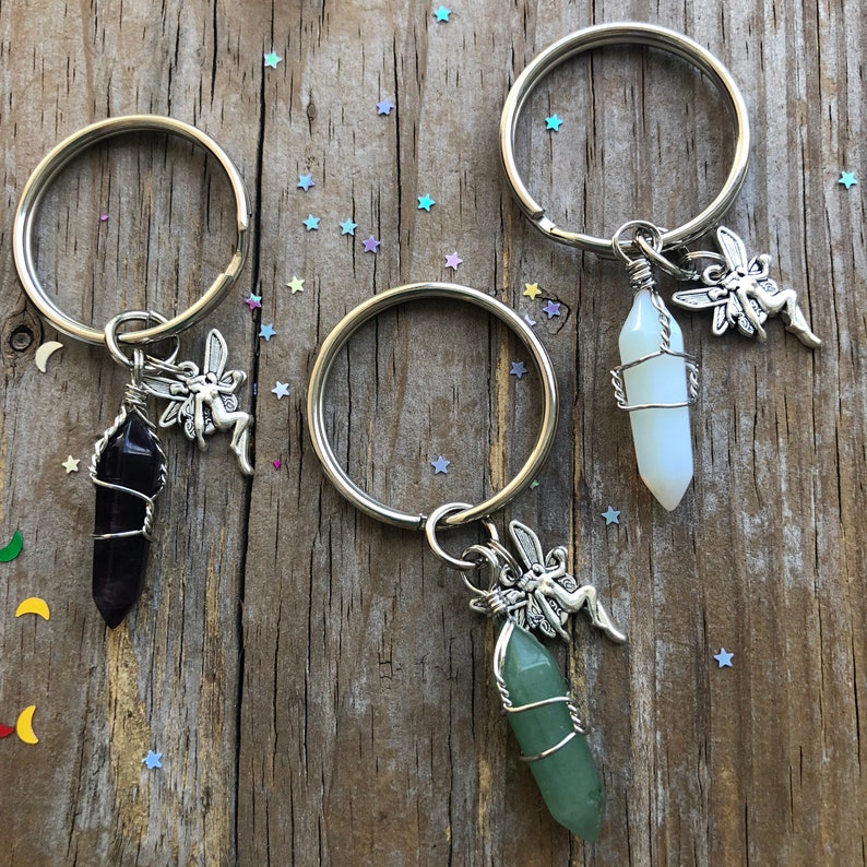 FAIRY Crystal Keychain Winged Fairy Key Holder Fairy With | Etsy