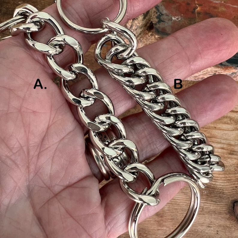 Steel Chain Key Ring With Clasp: Single or Double Link Chain, Wallet ...
