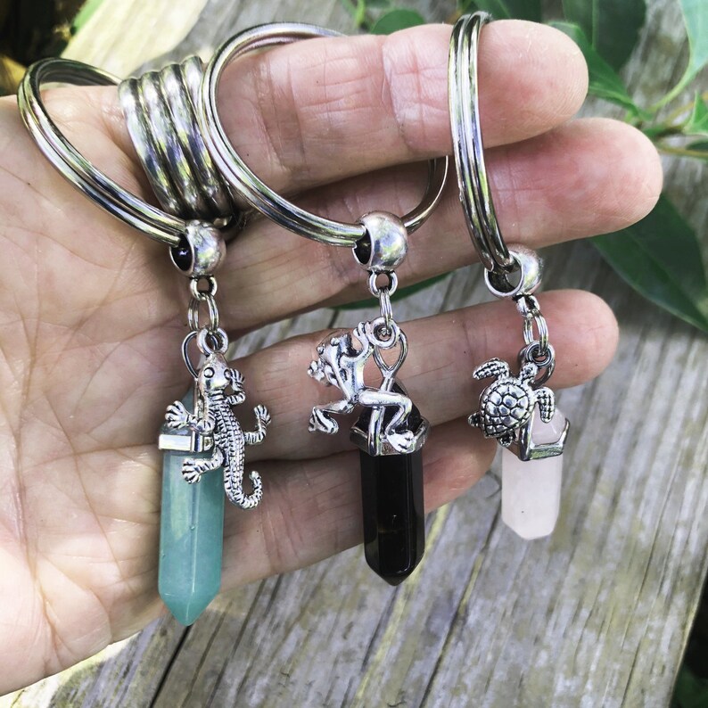 Crystal Reptile Keychain Lizard Keychain Turtle Keyring - Etsy