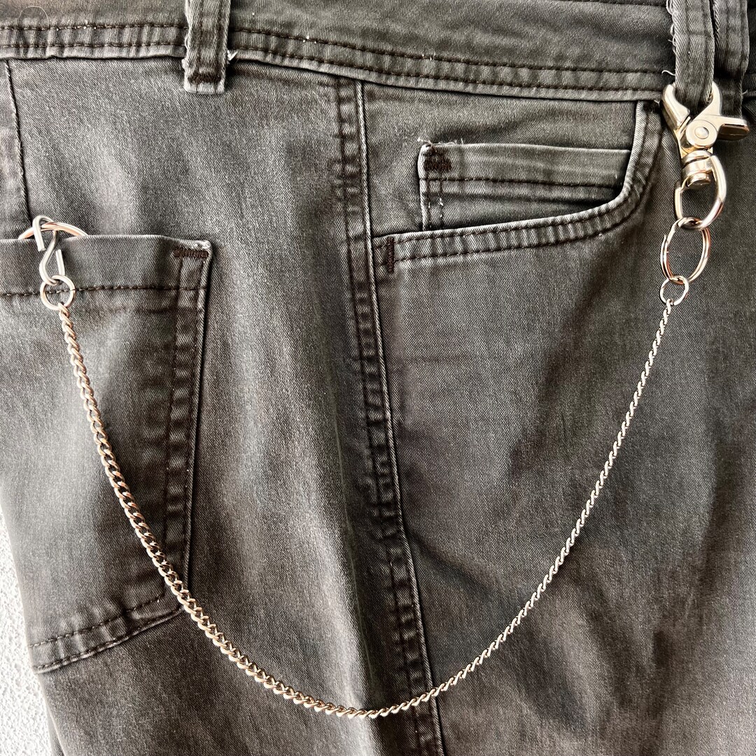 Wallet Chain, One or Two Strand Chain Steel Wallet Key Chain, Unisex ...