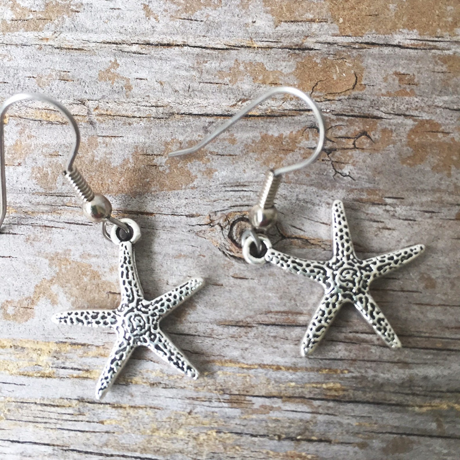 Starfish Earrings/ Starfish Charm Earrings/ Starfish Dangle - Etsy