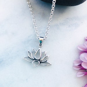 Sterling Silver Lotus Flower Lotus Pendant 925 Silver Lotus - Etsy